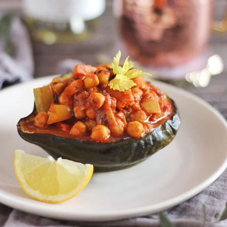 CURRIED WINTER VEGETABLES WITH ROASTED ACORN SQUASH (+ MY 200th BLOG ...