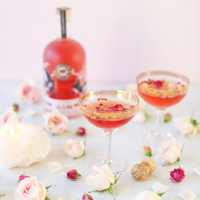 ROSE INFUSED CHERRY GIN FIZZ - JustineCelina