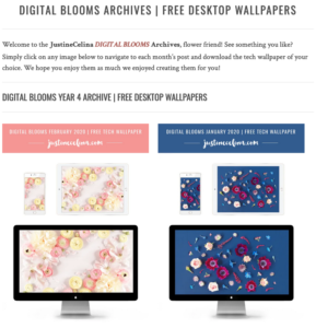 DIGITAL BLOOMS FEBRUARY 2020 | FREE DESKTOP WALLPAPER - JustineCelina