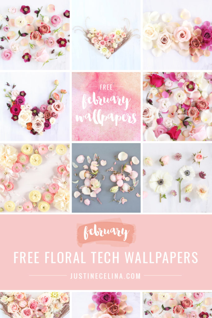 FEBRUARY DIGITAL BLOOMS ROUNDUP | 8 FREE TECH WALLPAPERS - JustineCelina