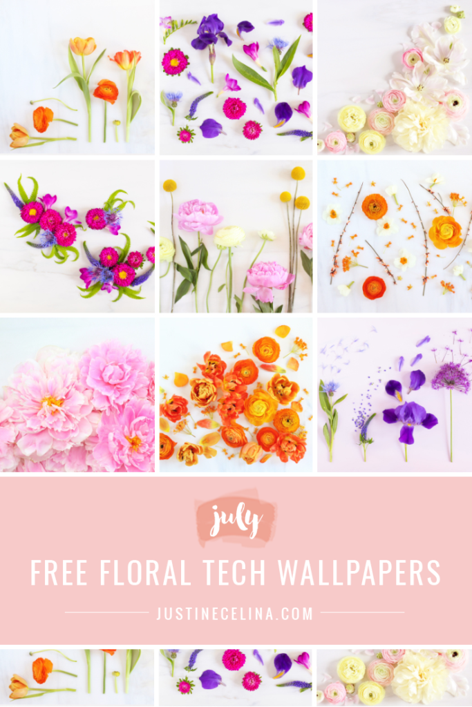 JULY DIGITAL BLOOMS ROUNDUP | 11 FREE TECH WALLPAPERS - JustineCelina